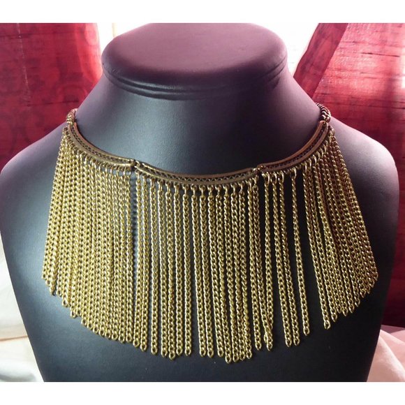 Estate | Jewelry | Vintage Dangling Chains Fringe Cleopatra Necklace 7 ...